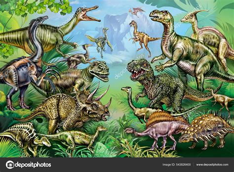 Dinosaurs Cretaceous Period Mesozoic Era Predators Herbivores