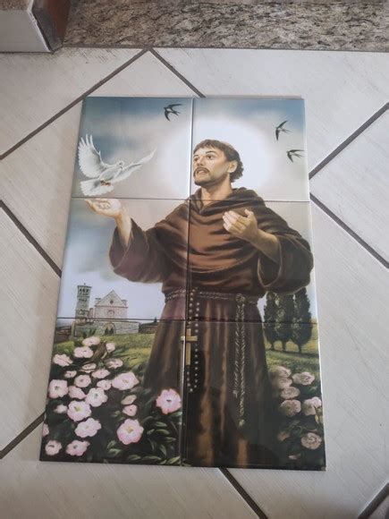 Mosaico Azulejo 6 Peças São Francisco de Assis Elo7
