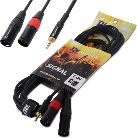 PD Connex Kabel 2x XLR Male 3 5mm Stereo 6m Bol
