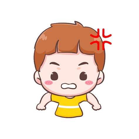 Lindo Ni O Enojado Ni O Personaje De Dibujos Animados Dise O De
