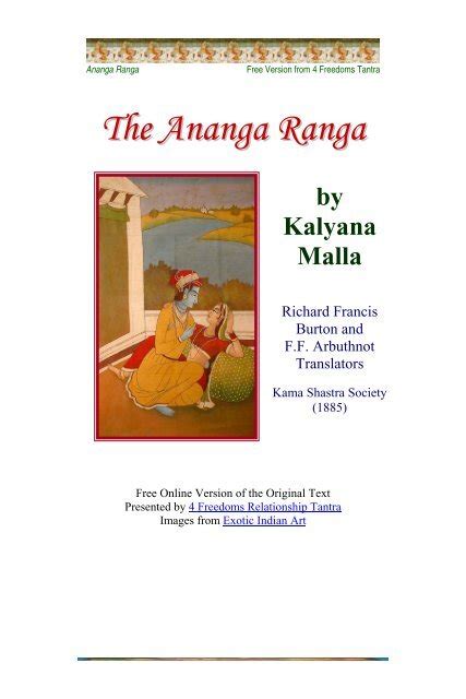 Ananga Ranga Sacred Texts 4 Freedoms Relationship Tantra