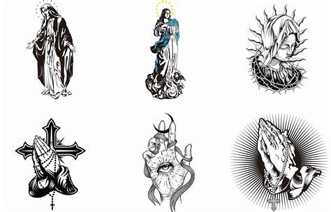 Buy Dopetattoo Sheets Temporary Tattoos Virgen Mary Praying Hands