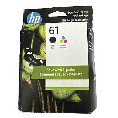 Genuine HP 61 Black Tri Color Ink Cartridges Combo 2 Pack Original 4