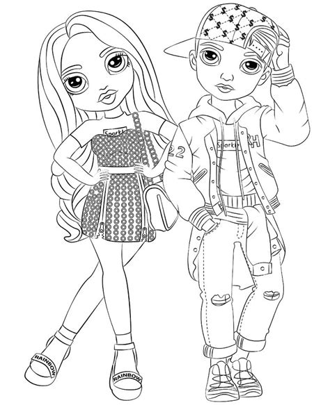 Rainbow High Coloring Pages Páginas para colorear para niños y adultos