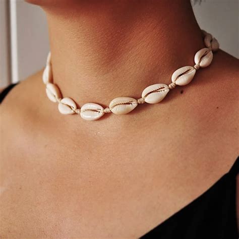 Collier Ras De Cou Coquillage Seashell Necklace Shell Choker Cowrie