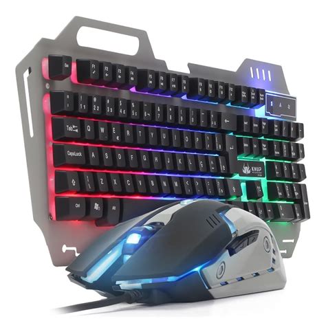 KIT TECLADO MOUSE GAMER SEMI MECÂNICO PC KNUP KP2054 CHROMA Play