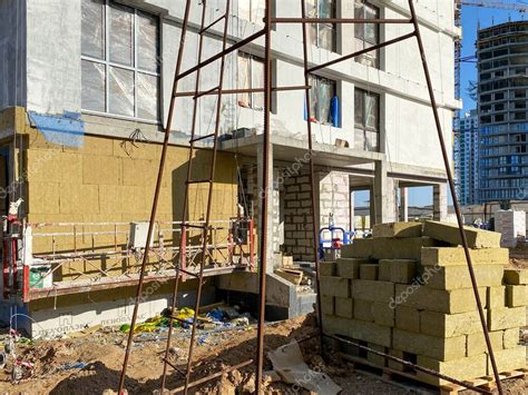 Acabado De La Fachada De Un Edificio Monol Tico Hecho De Bloques De