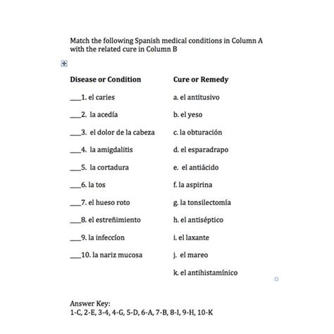 Beginner Free Printable Medical Terminology Worksheets