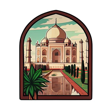 Adesivo De Desenho Animado Do Taj Mahal Em Agra Ndia Png