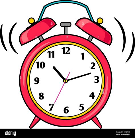 Wecker Cartoon Rot Klingeln Alarm Erinnerung Vektor Illustration