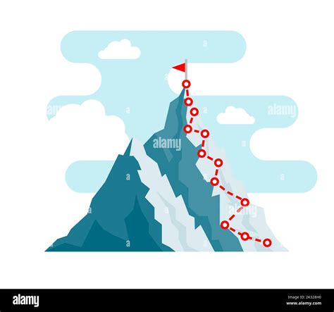 Mountain Climb Path Challenge Journey Base Infographic Vector Growth