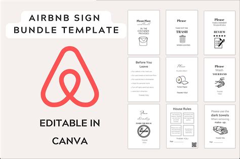 Airbnb Sign Bundle Templates Graphic By Realtor Templates Creative