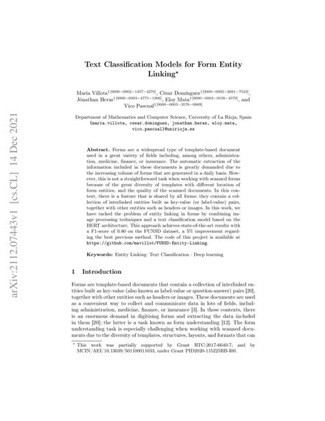 text classification models for form entity linking deepai