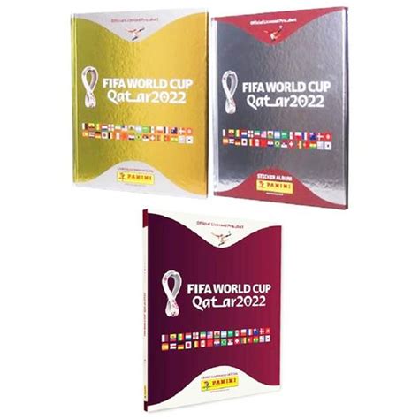 Kit Albuns Capa Dura Prata E Dourado Copa Da Mundo Panini