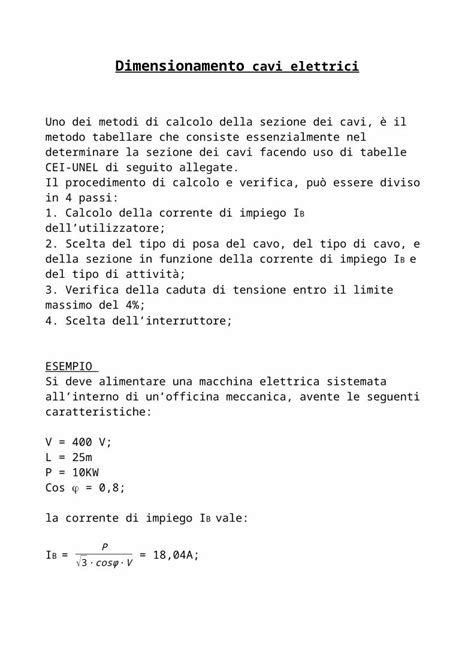 Docx Web Viewdimensionamento Cavi Elettrici Uno Dei Metodi Di