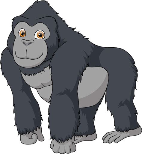 Dibujos Animados Lindo Gorila Sobre Fondo Blanco Vector Premium