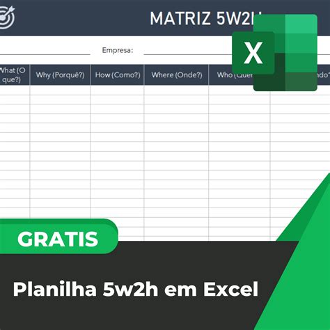 Planilha 5w2h Excel Grátis RETOEDU