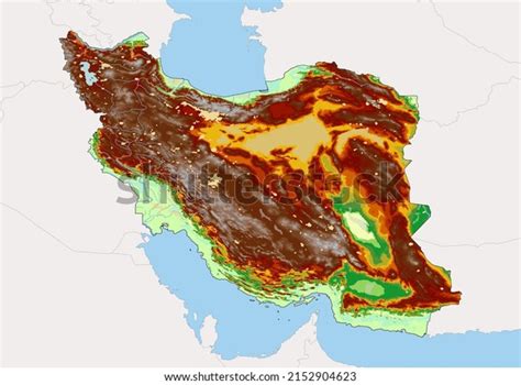 High Detailed Vector Iran Physical Map เวกเตอรสตอก ปลอดคาลขสทธ