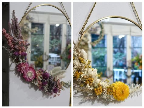 Art Floral Miroir fleuri en fleurs séchées spécial fête des Mères