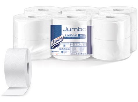 Papier toaletowy Jumbo biały 2warstwy 12 szt gruby TP 001 2 180 100001
