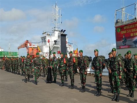 Dua Batalyon Satgas Pamtas RI PNG Disambut Di Pelabuhan Merauke Suara
