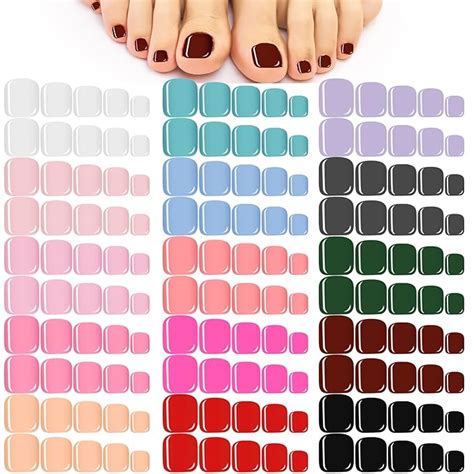 Amazon 720 Pieces 30 Sets False Toe Nails Short Square Fake