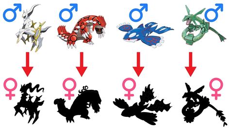Arceus Groudon Kyogre Rayquaza Legendary Pokemon Gender Difference Youtube