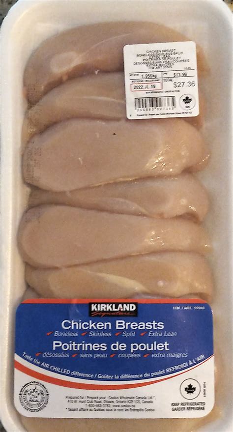 Boneless Skinless Split Extra Lean Chicken Breasts Kirkland