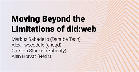 Moving Beyond The Limitations Of Did Web Cheqd