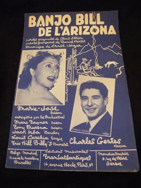 Spartito Banjo Bill Arizona Marie Jos Charles Wheel Music Sheet