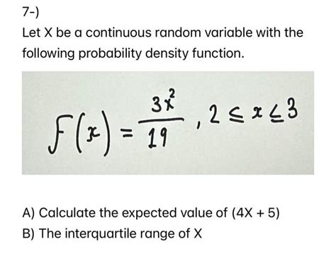 solved 7 let x be a continuous random variable with the