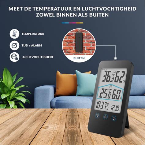 YONO Weerstation Binnen En Buiten WS200 Draadloos Met Buitensensor En