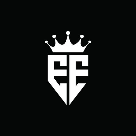 EE Logo Monogram Emblem Style With Crown Shape Design Template 4283837