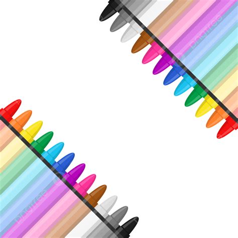 Borde O Marco De Crayones De Esquina Coloridos Vector PNG Borde De