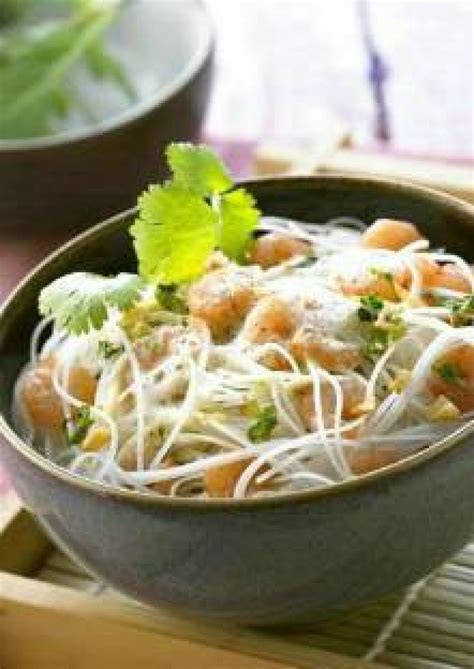 Vermicelles chinois aux crevettes et écume de coco Thaïlande