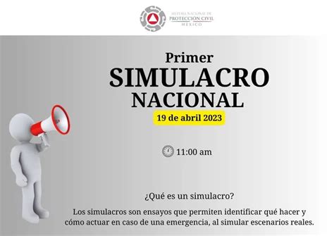 Únete al Primer Simulacro Nacional que se llevará a cabo el día