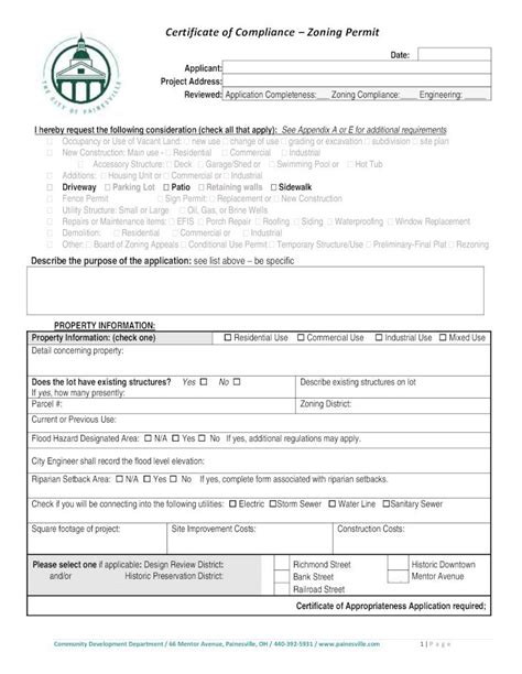 PDF Certificate Of Compliance Zoning Permit Existing Pavement 1