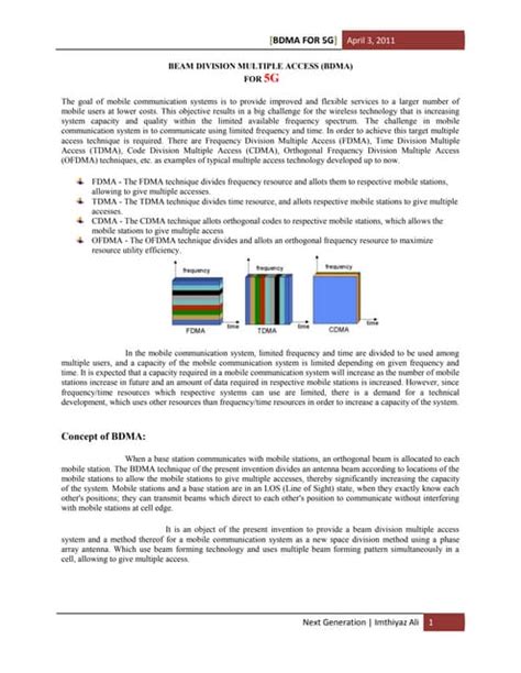 bdma for 5g a beam division multiple access technique pdf