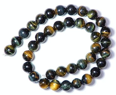 Echte natürliche blau gelbe dunkle Tigeraugen Perlen 10 mm Kaufen auf
