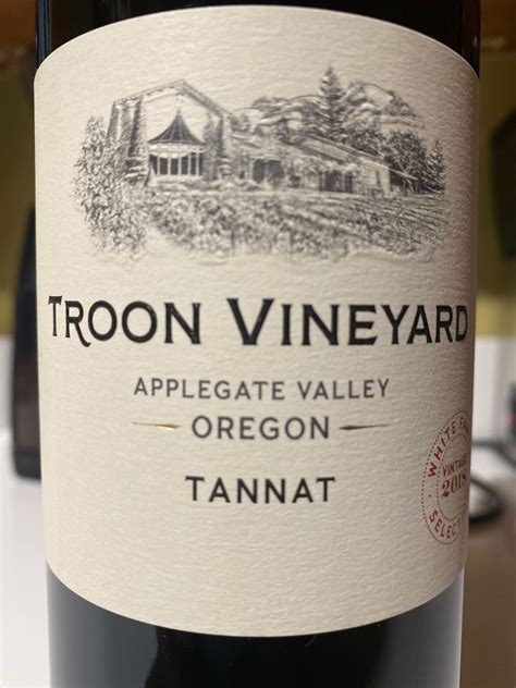 2019 Troon Vineyard Tannat USA Oregon Southern Oregon Applegate