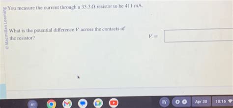 Solved You measure the current through a 33 3Ω resistor to Chegg