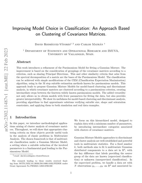 improving model choice in classification an approach based on clustering of covariance matrices