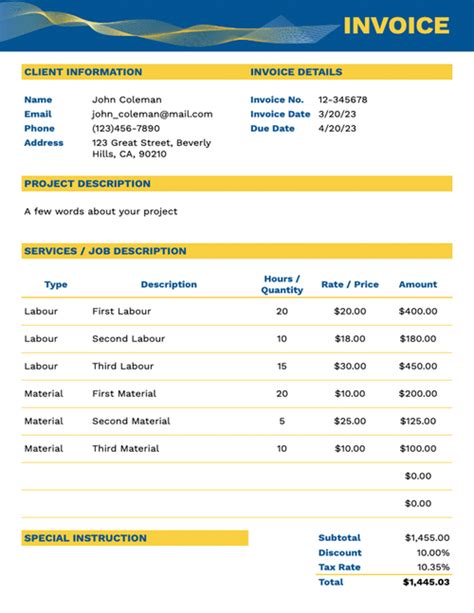 Google Sheets Invoice Templates