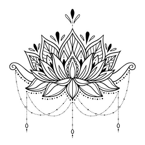 Dibujos De Flor Loto Para Colorear Vsun