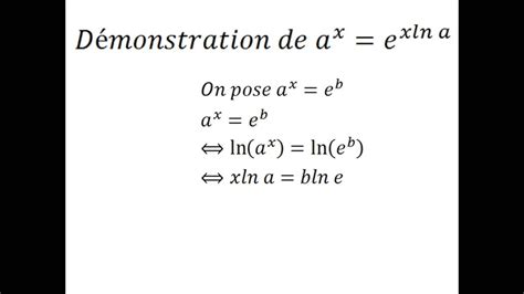 Logarithmes et exponentielle partie 3 Relation entre réel et
