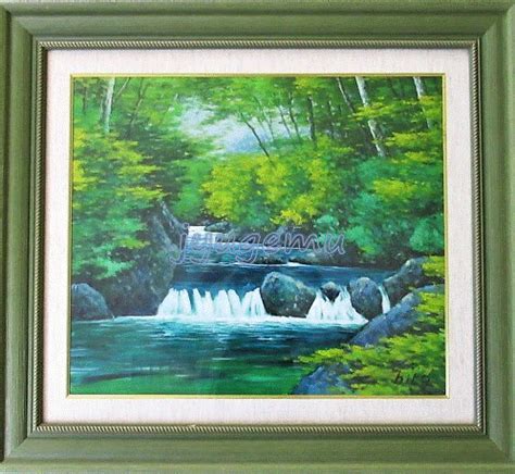額装 油彩画 風景画 奥入瀬渓流 画家サイン有り 自然風景画 売買されたオークション情報yahooの商品情報をアーカイブ公開