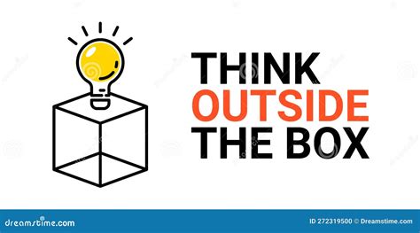 Think Outside Box Concept Vector Business Positive Out Quote Motivation