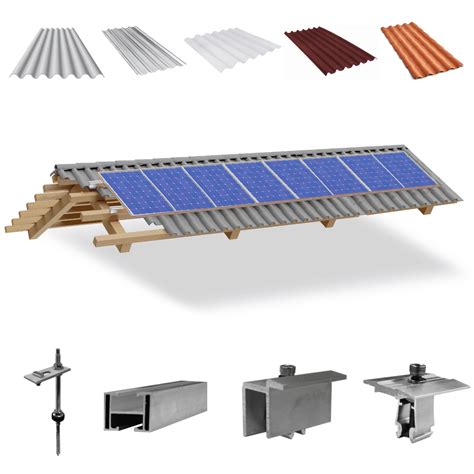 Kit Estrutura Suporte Fixador 8 80m Para 08 Placas Painel Solar