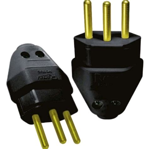 Pino Plugue Tomada Macho Prensa Cabo Preto A Radial P T Shopee