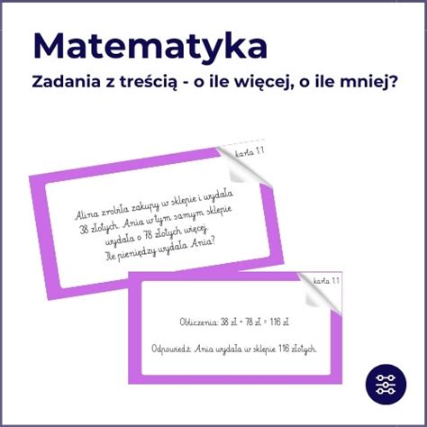 O ile więcej o ile mniej Zadania z treścią